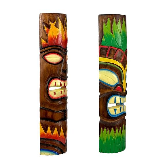 Chesapeake Bay LTD | Accents | Fire And Earth Hand Crafted Wooden Tiki ...